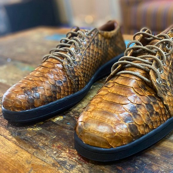 Custom Made | Shoes | Real Snake Skin Sneakers Casual Walking Shoes ...